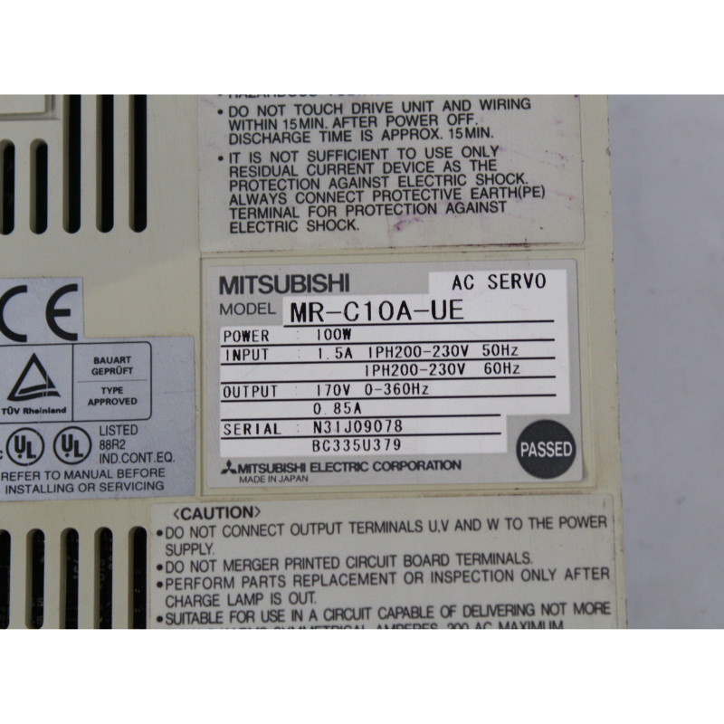 Mitsubishi MR-C10A-UE AC Servo Drive 100W Input 200-230V – Rockss ...